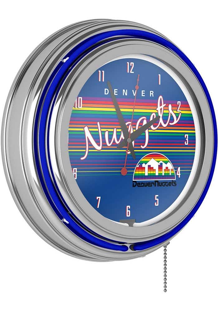 Denver Nuggets BLUE Retro Neon Wall Clock - 87230731