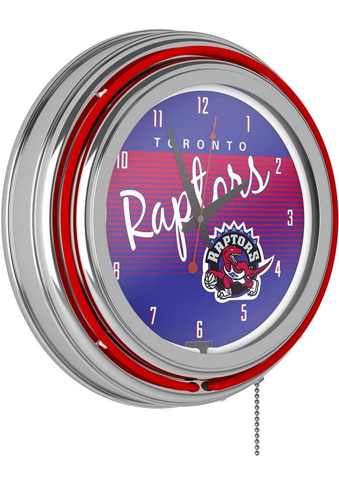 Toronto Raptors Hardwood Classic Retro Neon Wall Clock - Red