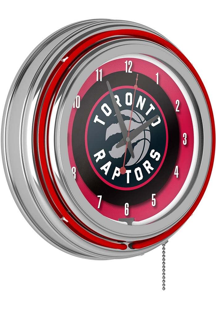 Toronto Raptors Retro Neon Wall Clock - Red