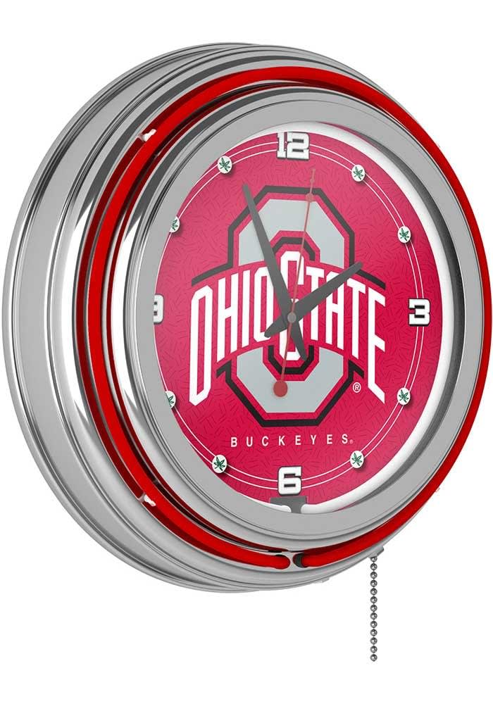 Ohio State Buckeyes Red Retro Neon Wall Clock - 87230780