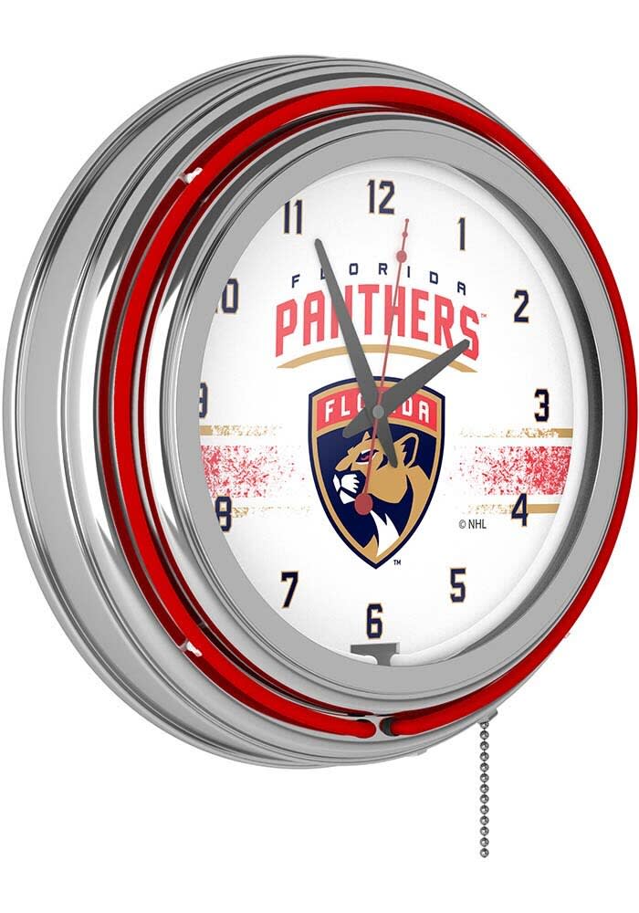 Florida Panthers Retro Neon Wall Clock - Red