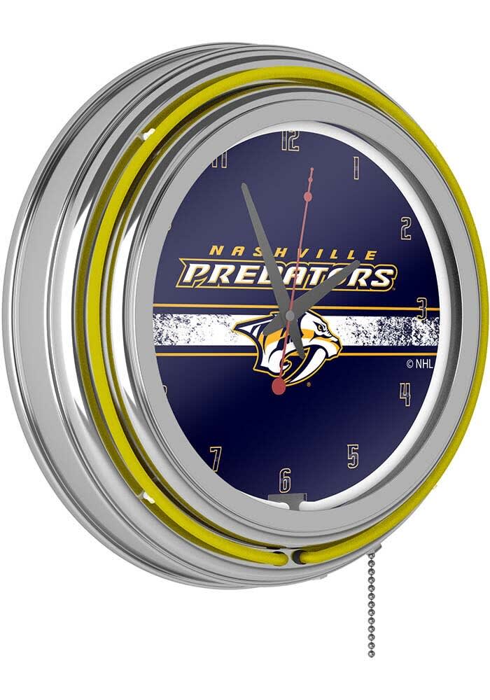 Nashville Predators Retro Neon Wall Clock - YELLOW