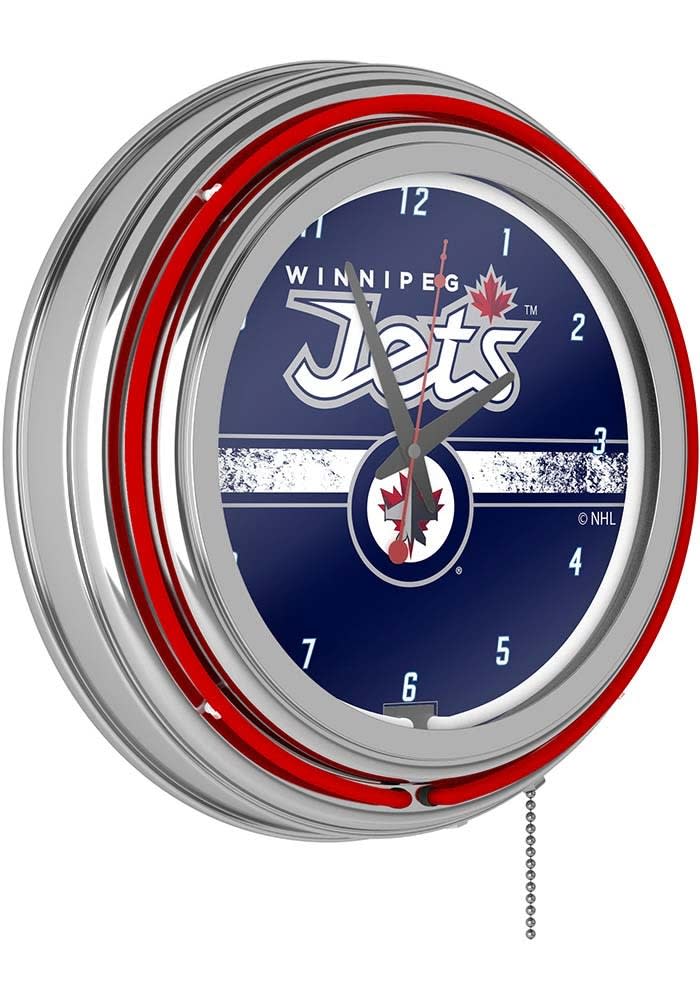 Winnipeg Jets Retro Neon Wall Clock - Red