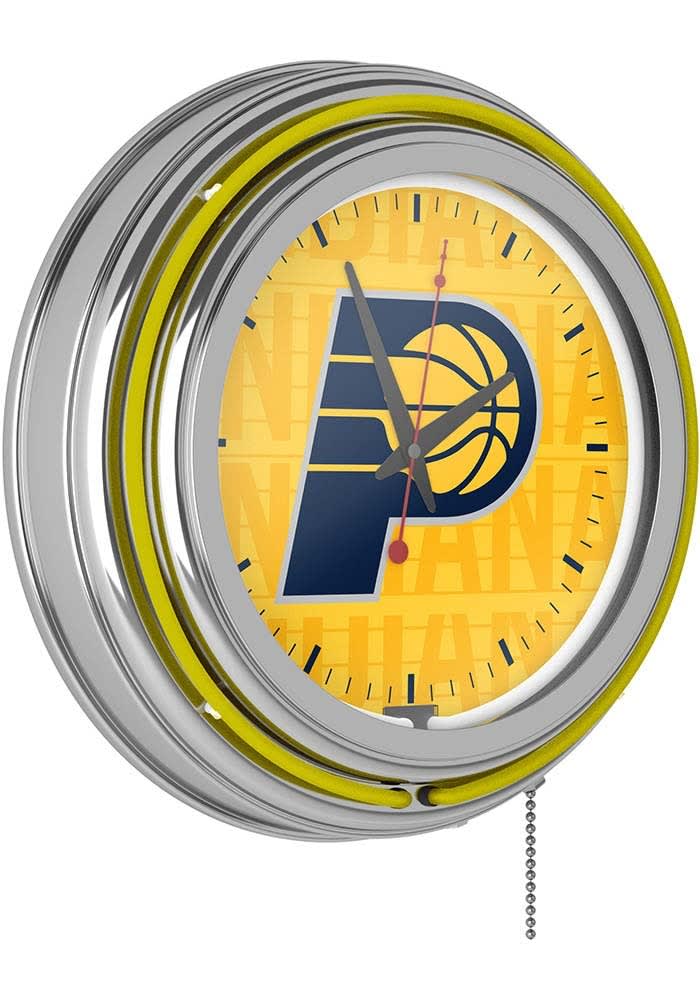 Indiana Pacers City Retro Neon Wall Clock - YELLOW