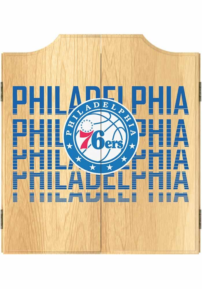 Philadelphia 76ers BLUE City Logo Dart Board Cabinet - 87230993