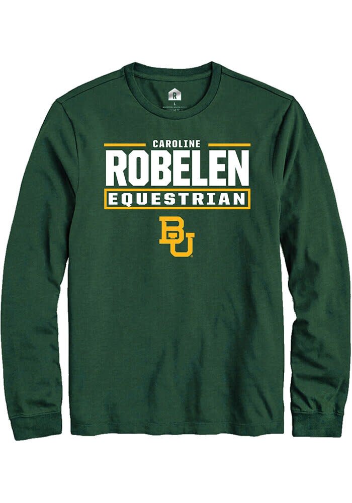 Caroline Robelen Baylor Bears GREEN NIL Stacked Box Long Sleeve Player ...