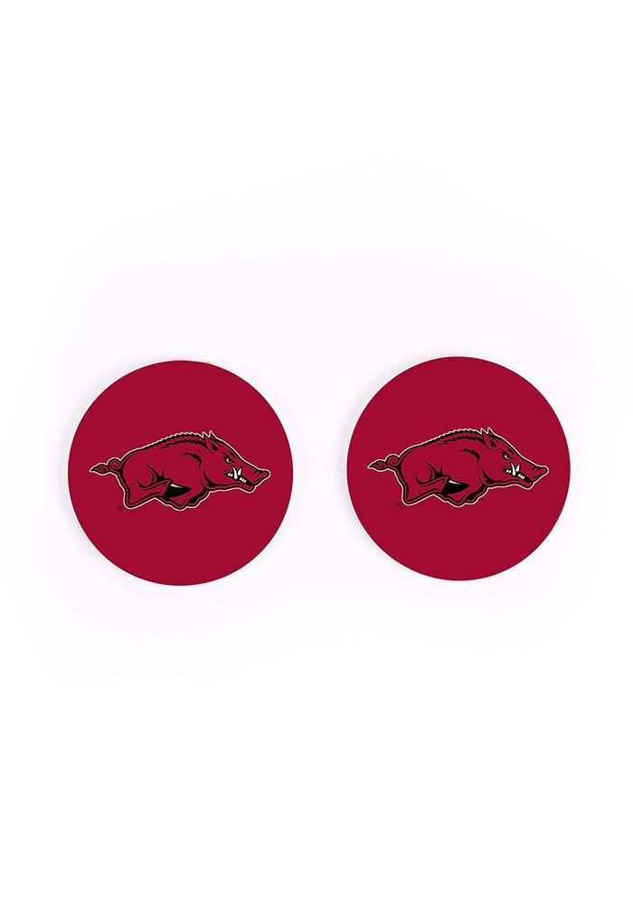 Arkansas Razorbacks Red 2 Pack Color Logo Car Coaster - 8780000
