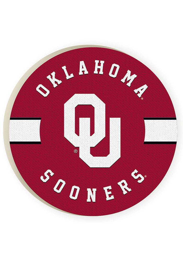 Oklahoma Sooners Red 2 Pack Color Logo Style Graphic Car Coaster - 8780081