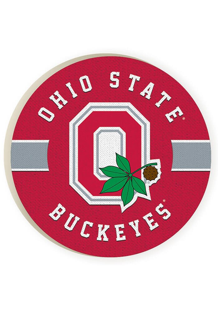 Ohio State Buckeyes Red 2 Pack Color Logo Print Car Coaster - 8780088