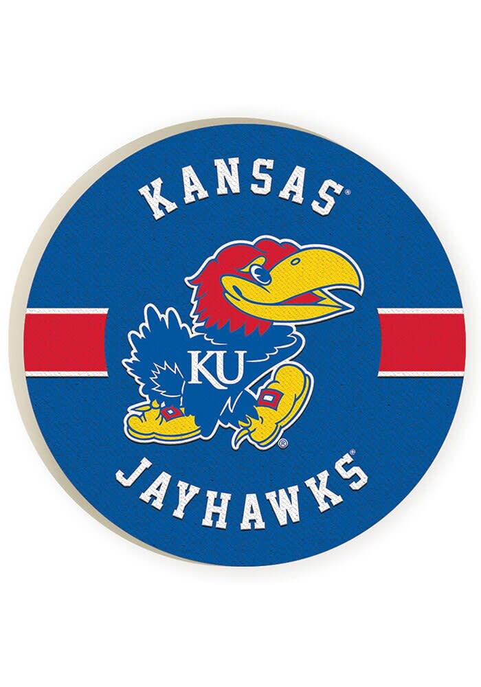 Kansas Jayhawks BLUE 2 Pack Color Logo Car Coaster - 8780109