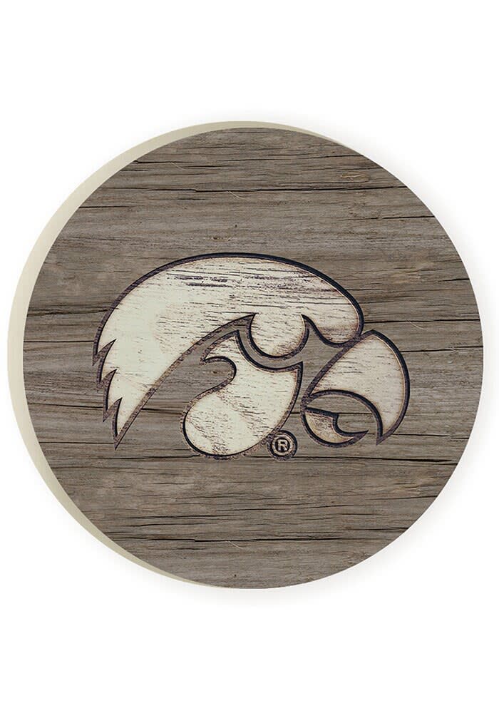 Iowa Hawkeyes YELLOW 2 Pk Color Logo Car Coaster - 8780126