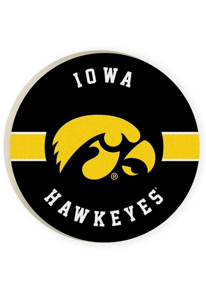 Iowa Hawkeyes 2 Pack Color Team Logo Car Coaster - YELLOW