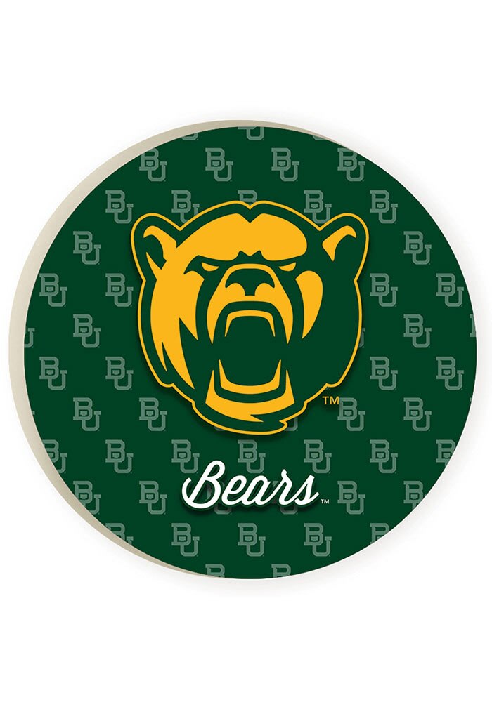 Baylor Bears GREEN Cursive 2 Pack Color Logo Car Coaster - 8780164