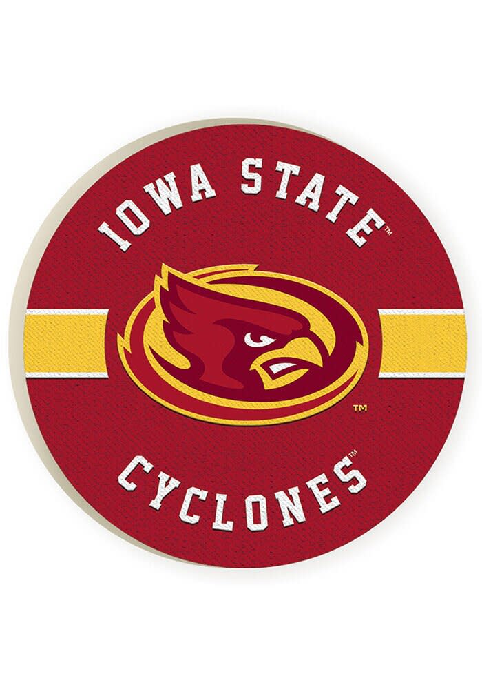 Iowa State Cyclones Red 2 Pack Color Logo Graphic Car Coaster - 8780193