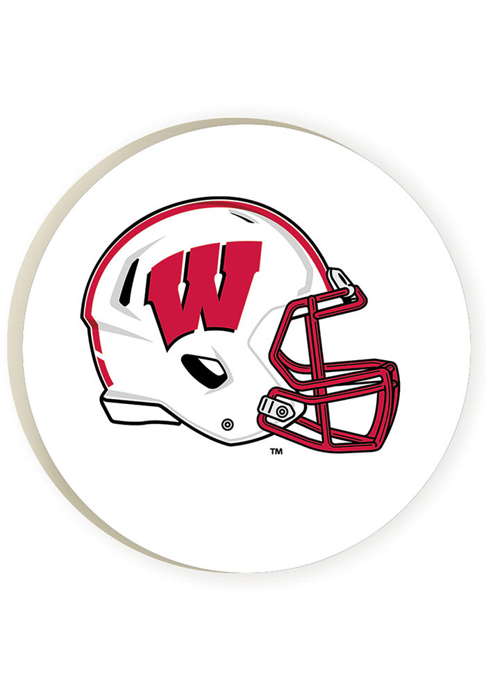 Red Wisconsin Badgers Helmet Car Coaster - 8780386