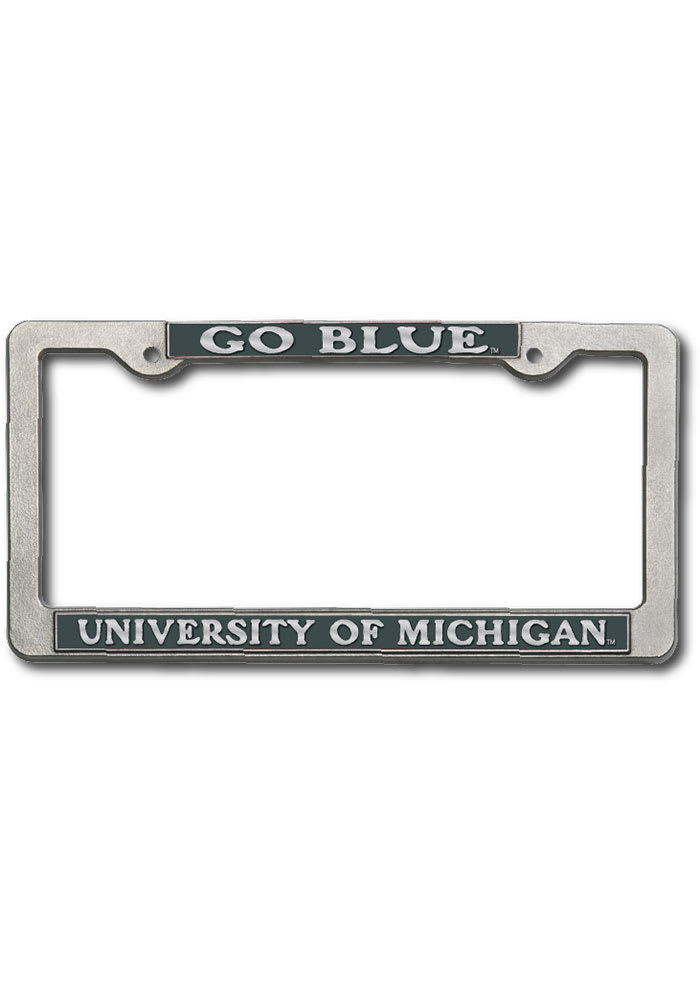 Michigan Wolverines License Plate Frame - Michigan Wolverines SILVER ...