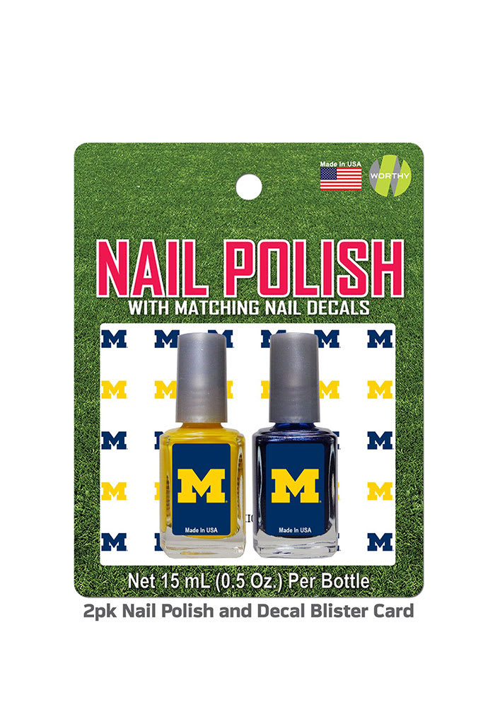 Michigan Wolverines BLUE Nail Polish and Decal Duo Makeup - 88490102