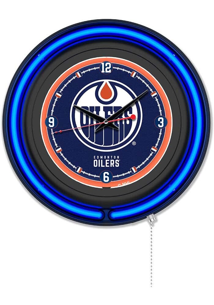 Edmonton Oilers BLACK Double Neon Wall Clock - 887031810