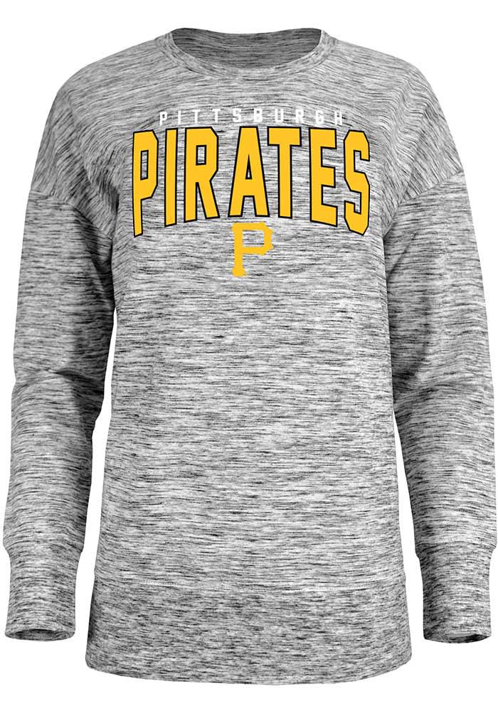 Pittsburgh Pirates New Era Crew Sweatshirt Womens BLACK Space Dye Long ...