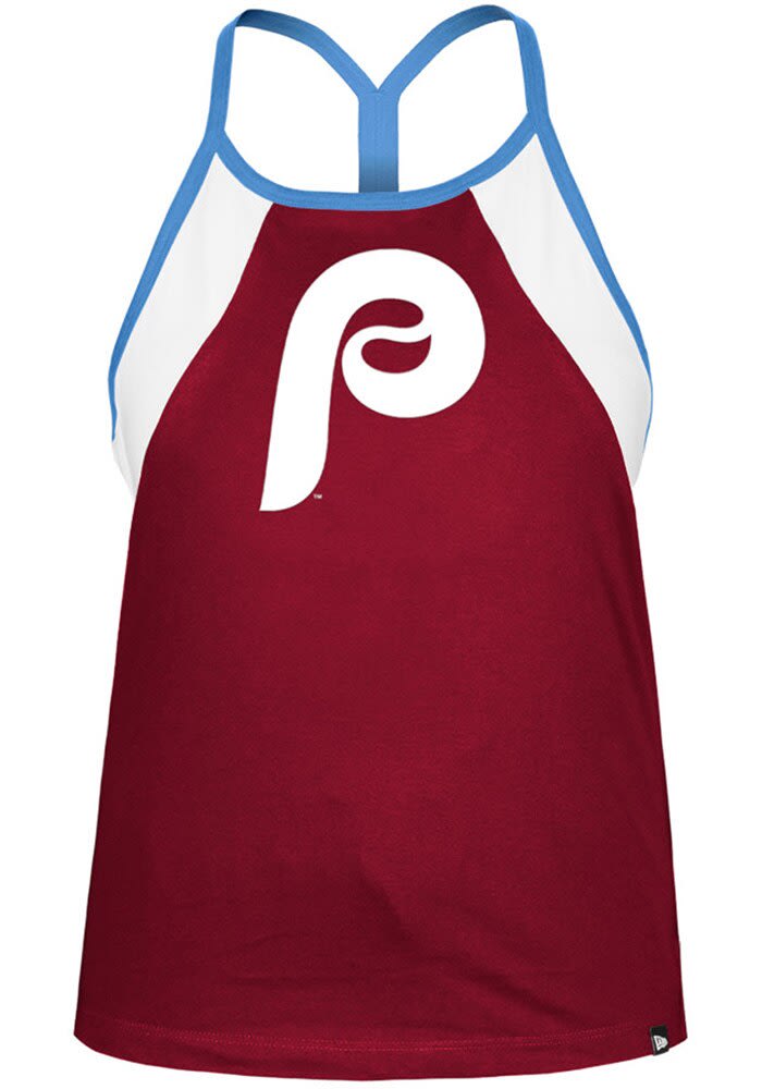 Philadelphia Phillies New Era Womens MAROON Racerback Tank Top - 88885822