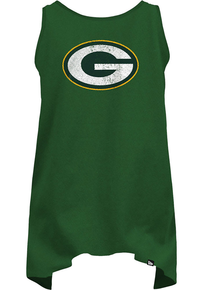 Green Bay Packers New Era Womens GREEN Tie Back Tank Top - 88886617