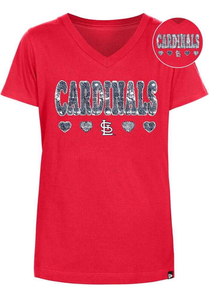 New Era St Louis Cardinals Girls Red Wordmark Hearts Flip Sequin Short ...