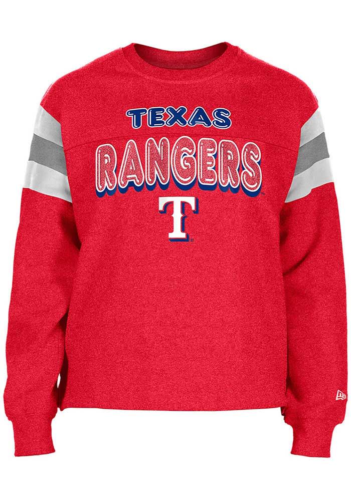 New Era Texas Rangers Girls BLUE Glitter Bubble Wordmark Sweatshirt ...