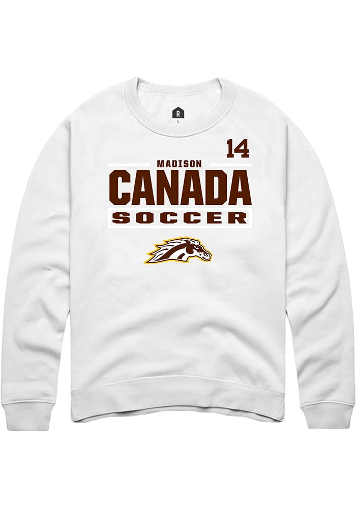 Madison Canada Mens White Western Michigan Broncos NIL Stacked Box ...