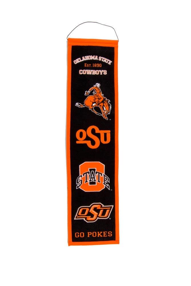 Oklahoma State Cowboys BLACK 8x32 Heritage Banner - 1666647
