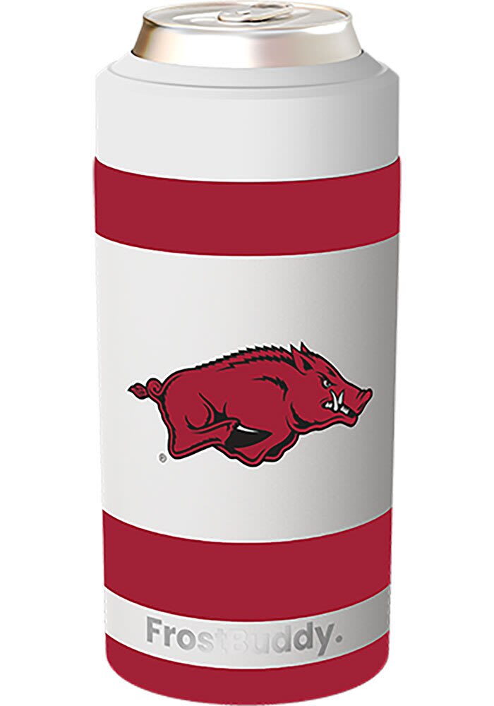 Arkansas Razorbacks White team logo Stainless Steel Coolie - 9010070