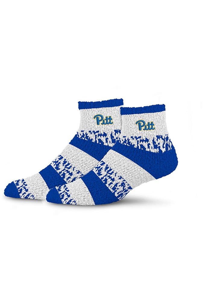 ROYAL Pro Stripe Fuzzy Pitt Panthers Womens Quarter Socks - 90210138