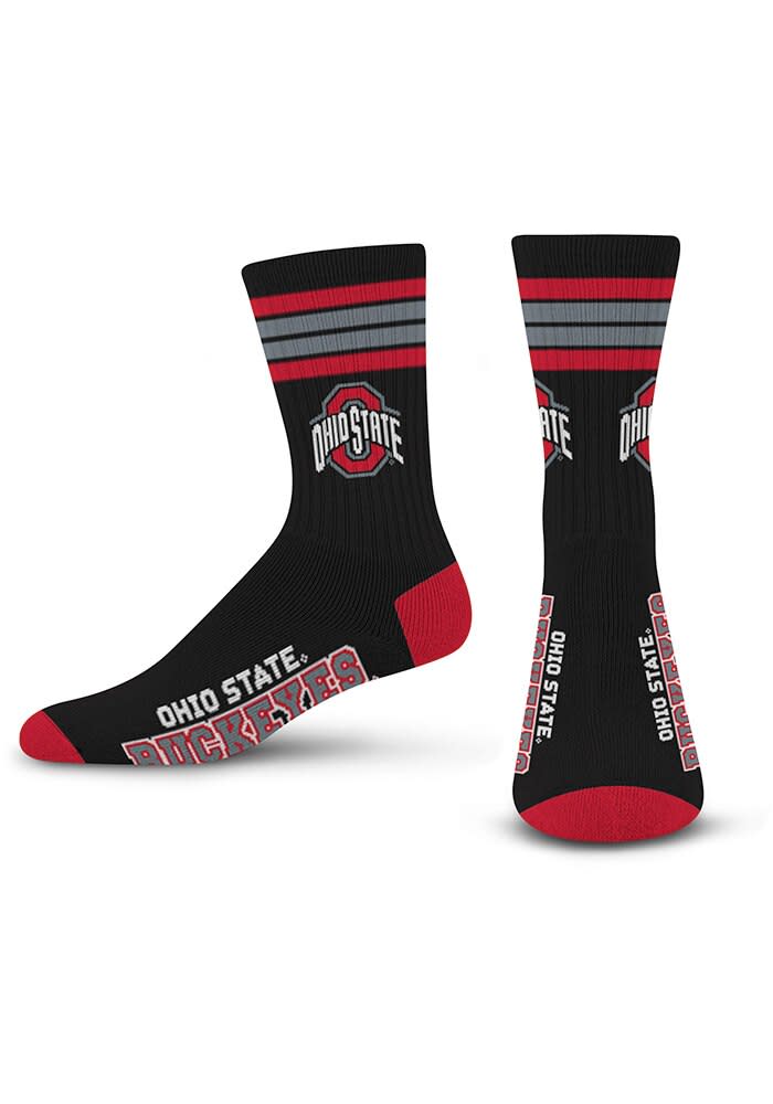 Ohio State Buckeyes BLACK 4 Stripe Duece Youth Crew Socks - 9021862