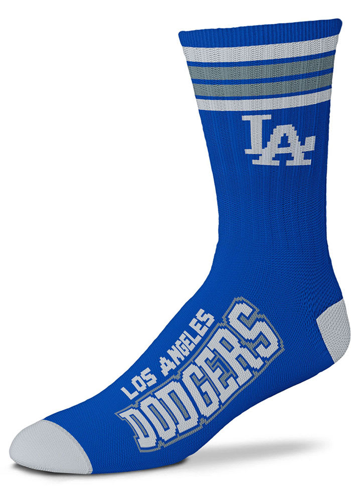 Los Angeles Dodgers BLUE 4 Stripe Duece Mens Crew Socks - 9021864