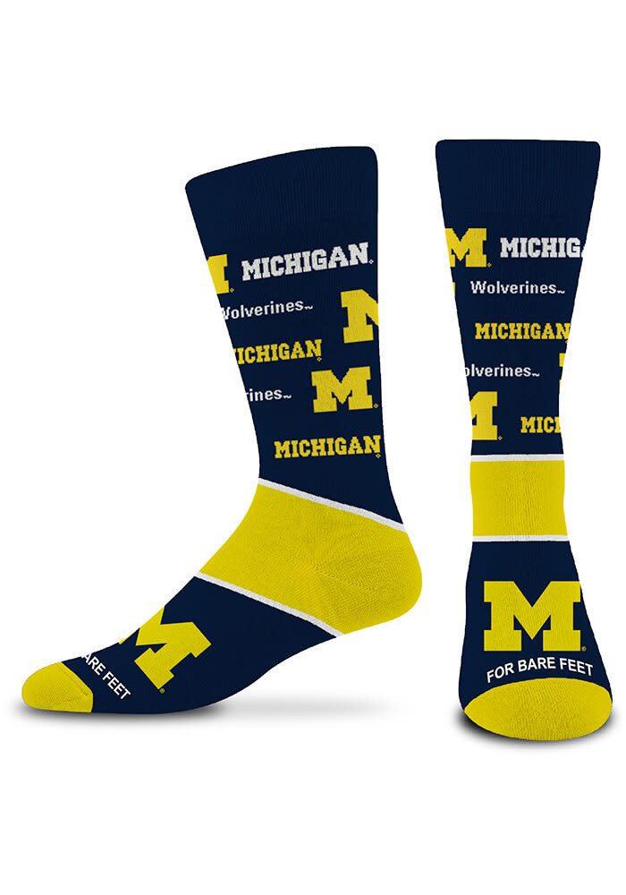 BLUE End to End Michigan Wolverines Mens Dress Socks - 9022024