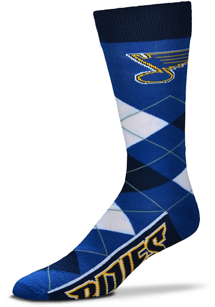 St Louis Blues BLUE Calf Logo Mens Argyle Socks - 90290217