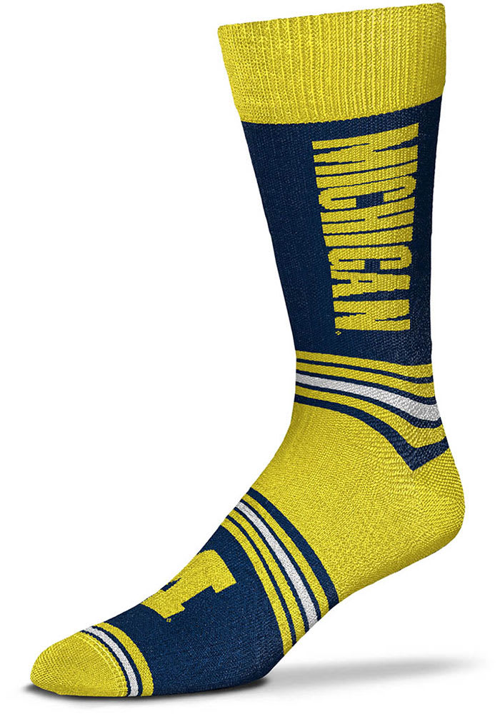 Go Team Michigan Wolverines Mens Dress Socks - BLUE