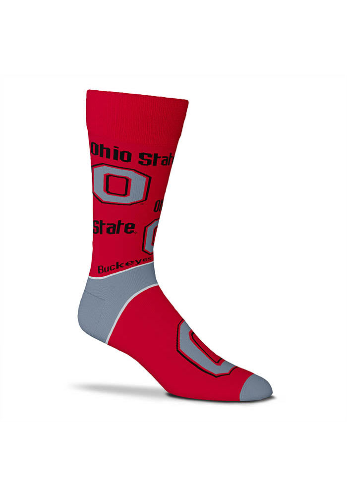 Ohio State Buckeyes BLACK End to End Big Logo Mens Dress Socks - 90291860