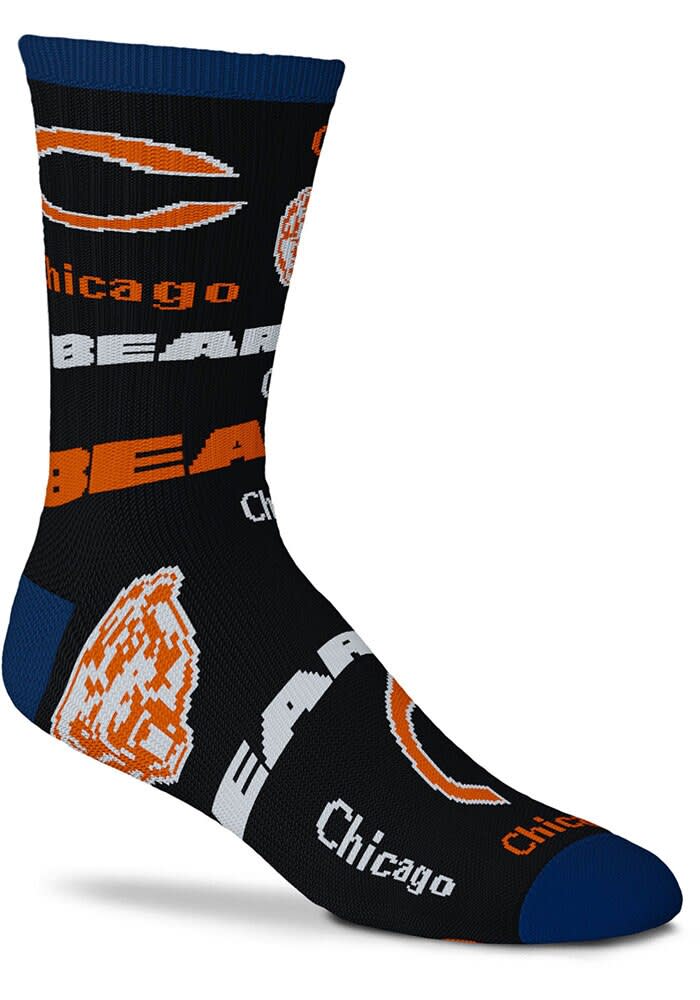 Chicago Bears BLACK End to End Black Mens Crew Socks - 90291889