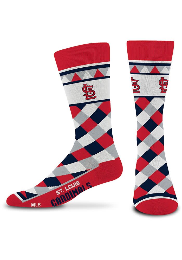 St Louis Cardinals Red Stripe Diamond Mens Argyle Socks - 90291994
