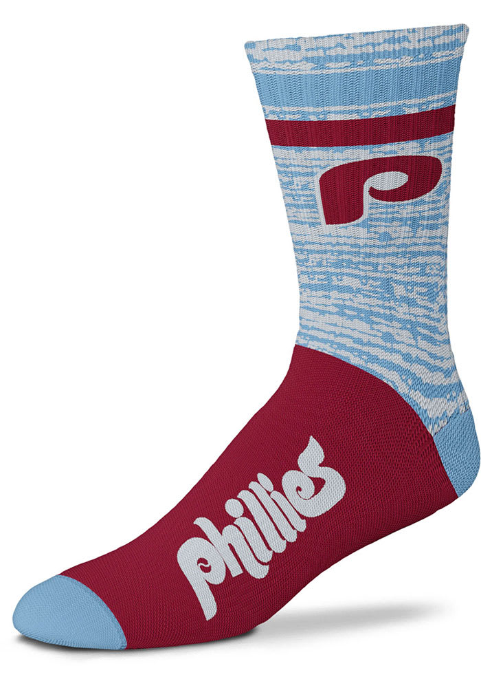 Philadelphia Phillies LIGHT BLUE Retro Deuce Mens Crew Socks - 90292028