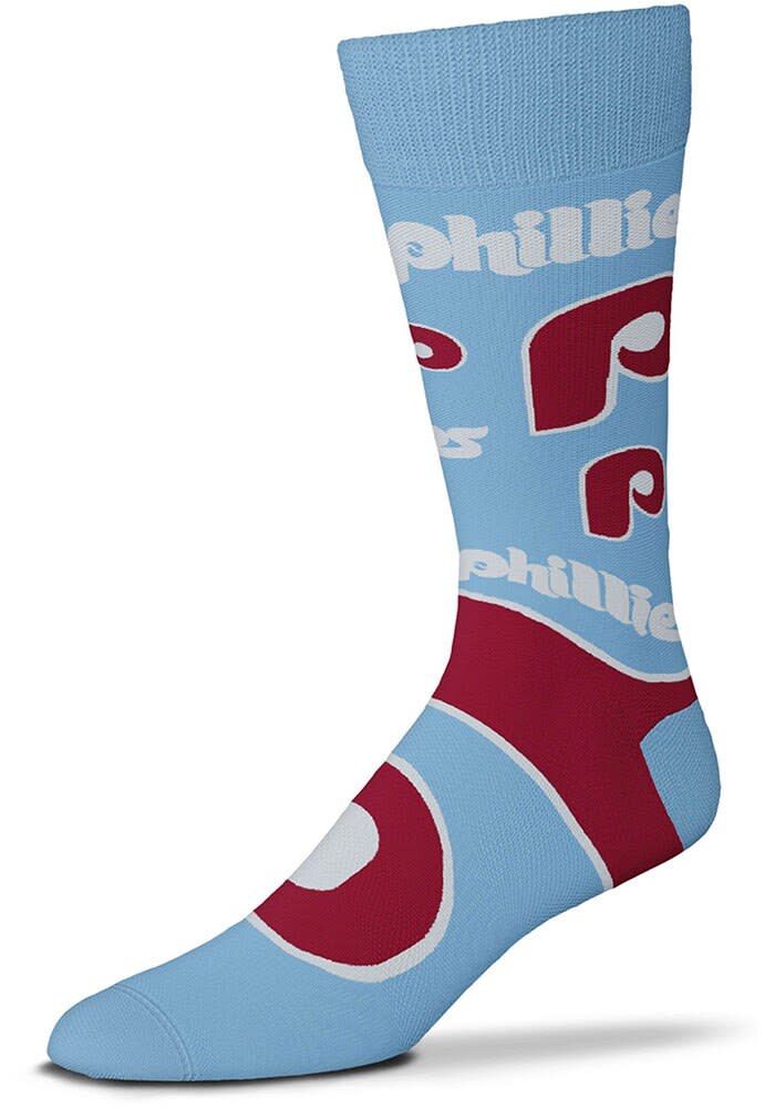 Philadelphia Phillies End to End Mens Dress Socks - LIGHT BLUE