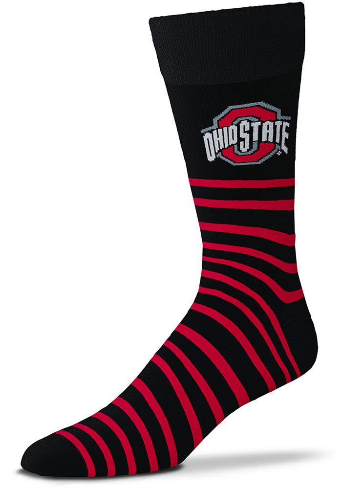 BLACK Thin Stripes Ohio State Buckeyes Mens Dress Socks - 90292296