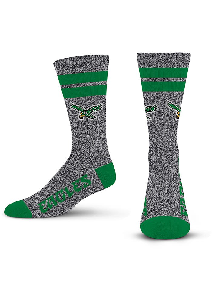Philadelphia Eagles GREY Two Stripe Marbled Youth Quarter Socks - 90292414