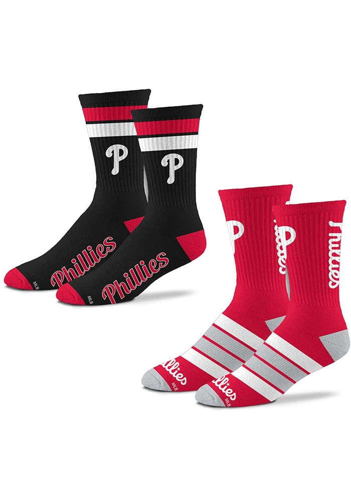 Philadelphia Phillies Duo 2 Pack Mens Crew Socks