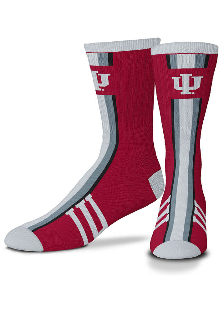 Da Bomb Indiana Hoosiers Mens Crew Socks - RED