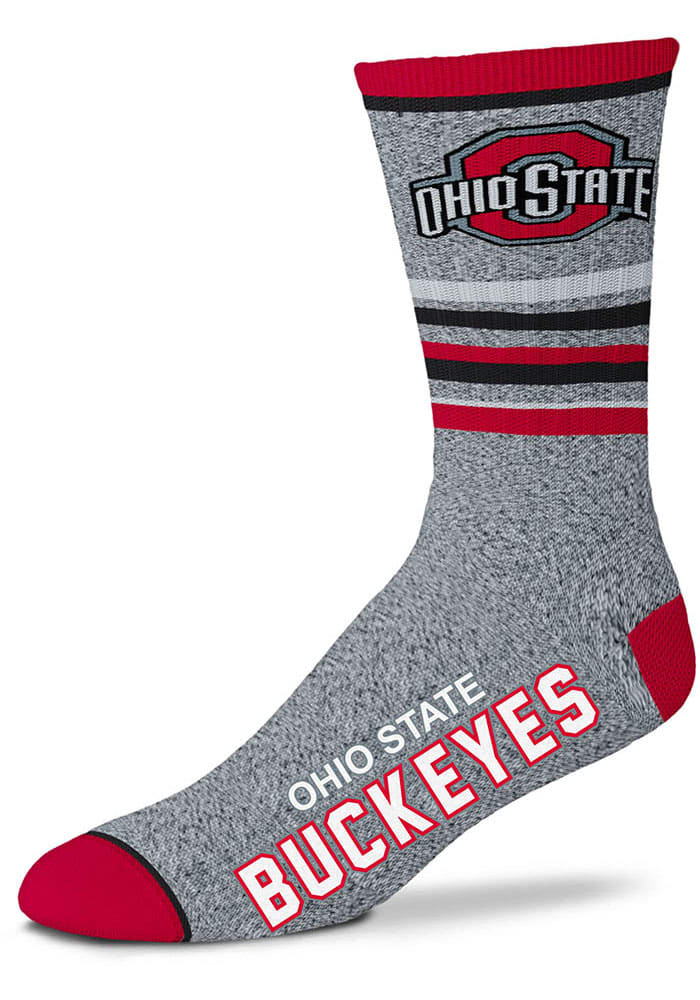 Red 5 Star Marbled Ohio State Buckeyes Mens Crew Socks - 90292969
