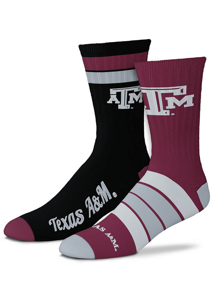 Texas A&M Aggies MAROON Duo 2 Pack Mens Crew Socks - 90293058