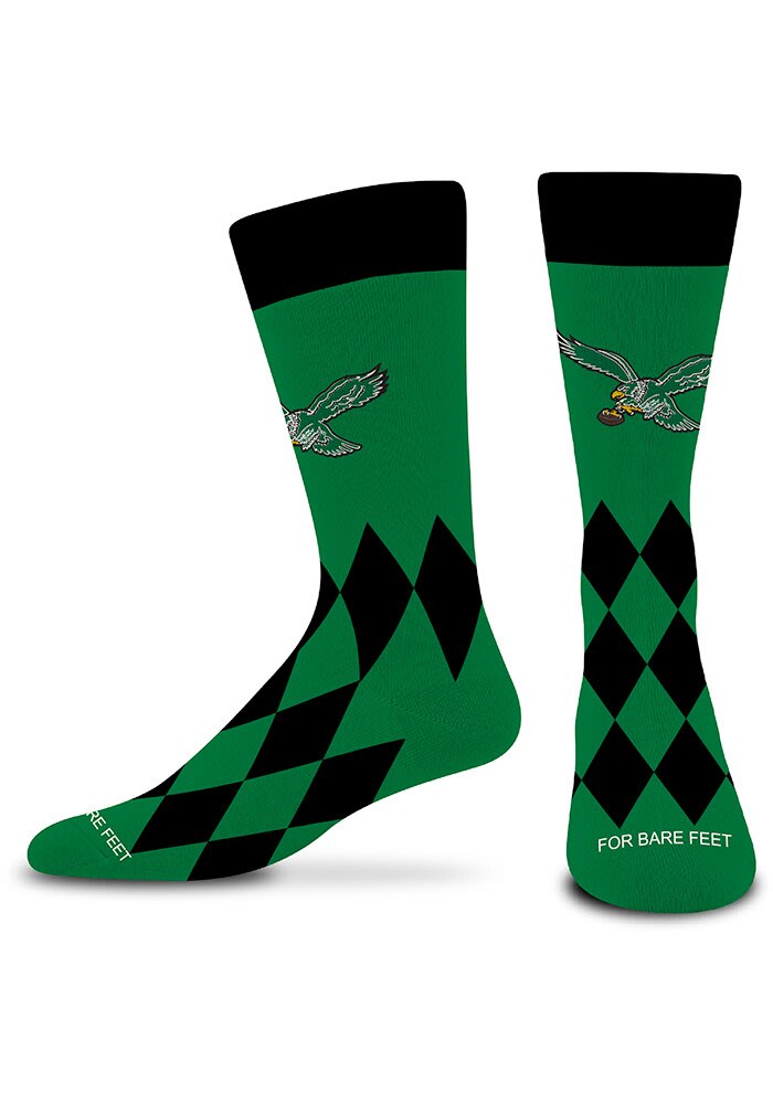 Philadelphia Eagles BLACK Big Diamond Mens Dress Socks - 90293120