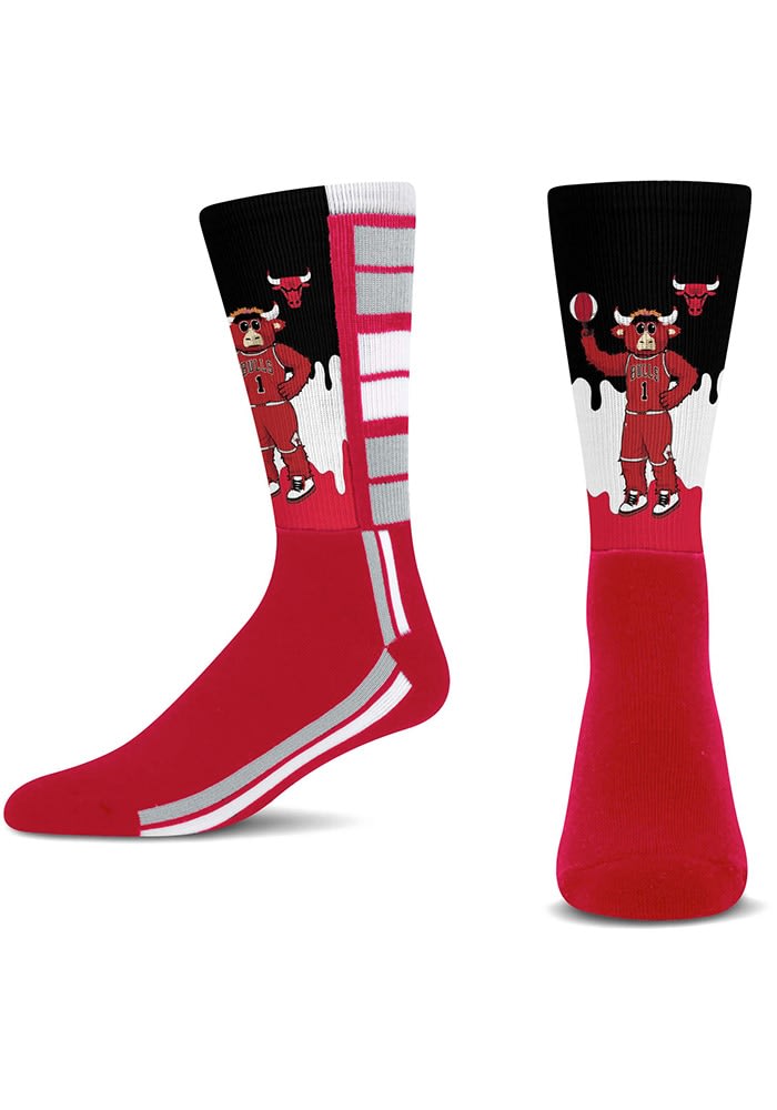 Chicago Bulls RED Mascot Drip Youth Crew Socks - 90293357