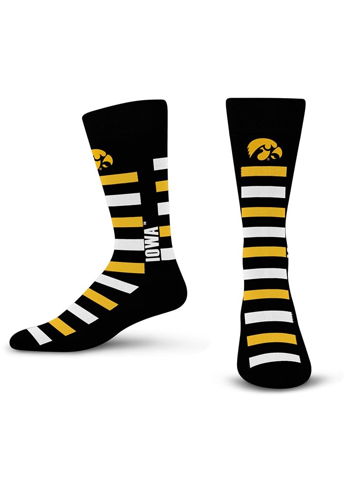 BLACK Word Crosswalk Iowa Hawkeyes Mens Dress Socks - 90293440